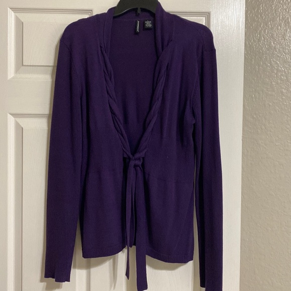 jason maxwell | Sweaters | Purple Cardigan With Braid Accent | Poshmark